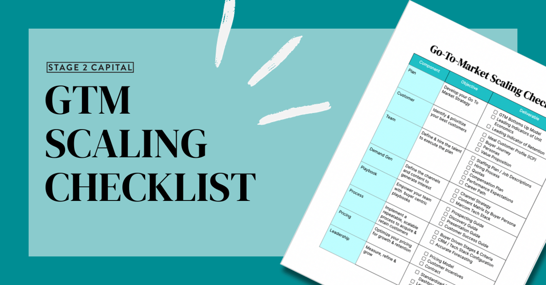 Build A Gtm Playbook Stage 2 Capital Resources Center